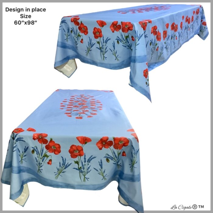 Poppy Acrylic-coated Tablecloth - La Cigale